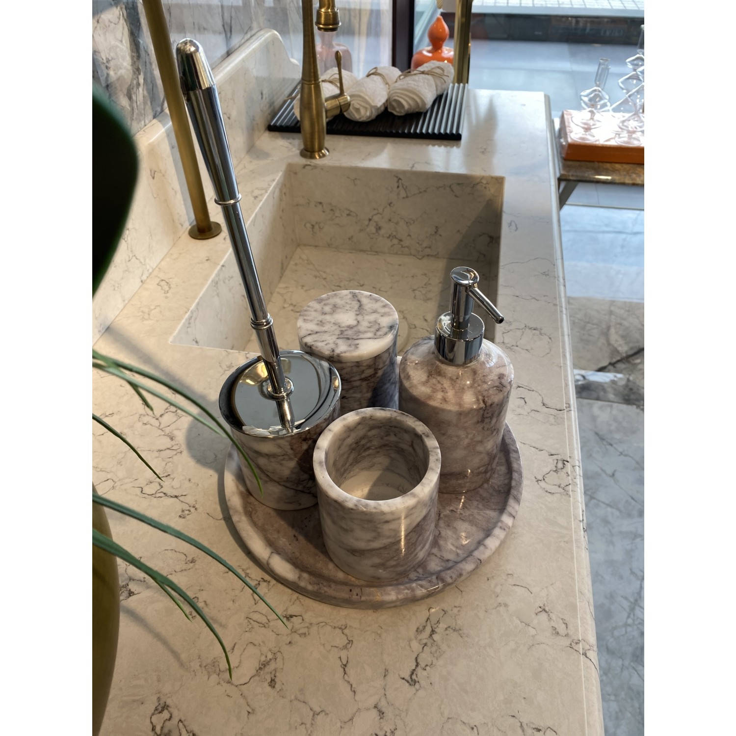 Infinity House Design Purple Wave Mermer 6’lı Banyo Takımı Fiyatı