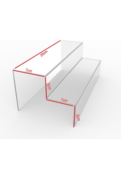 Otto Reklam Pleksi Şeffaf Merdiven Sergileme Standı 25 cm