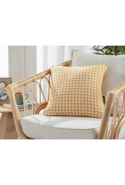 English Home Odesa Dokuma Kırlent Kılıfı 42 x 42 cm Indigo