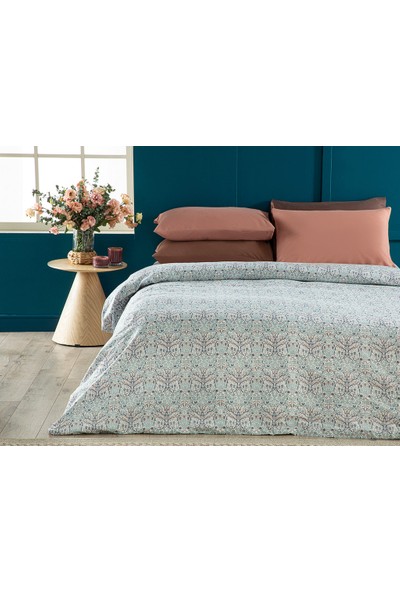 English Home Primrose Kolay Ütülenir Çift Kişilik Nevresim 200 x 220 cm Mavi