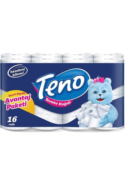 Teno Ultra Tuvalet Kağıdı Çift Katlı 16'lı Paket (Avantaj Paket Serisi) Teno Ultra Tuvalet Kağıdı Çift Katlı 16'lı Paket (Avantaj Paket Serisi)