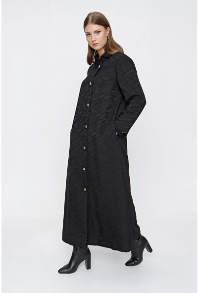 Aker 7624112 Jakarlı Kumaş Şık Pardösü