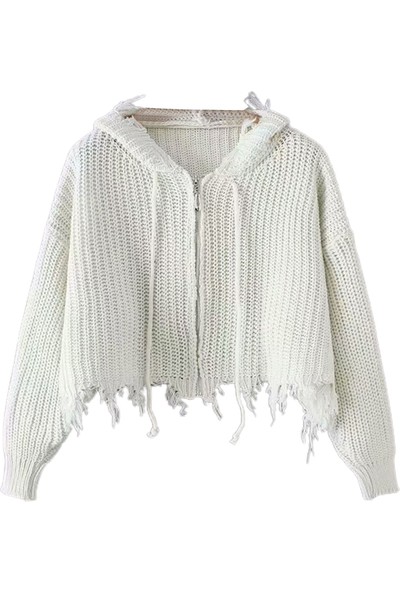 Peighusill Düz Renk Kazak - Beyaz (Yurt Dışından)