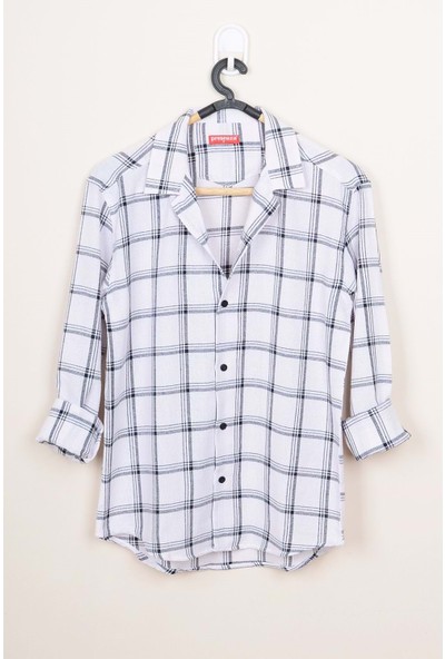 Erkek Örme Pamuklu Kumaş Slim Fit Kareli Gömlek TN2392