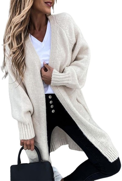 Peighusill Düz Renk Kazak - Bej (Yurt Dışından)