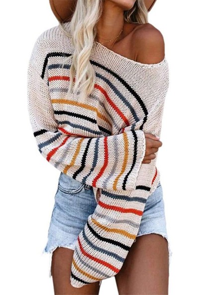 Peighusill Düz Renk Kazak - Bej (Yurt Dışından)