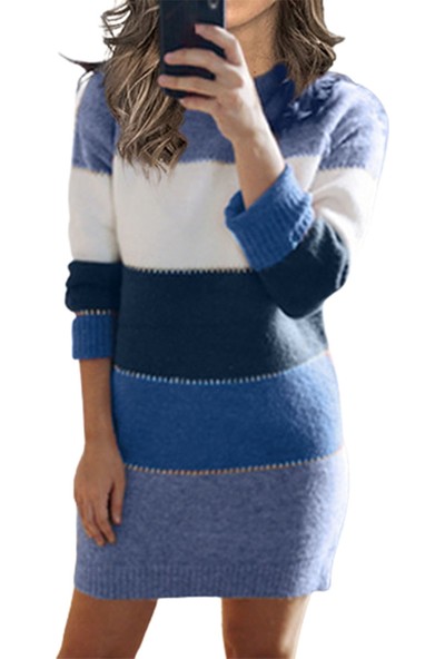 Peighusill Düz Renk Kazak - Mavi (Yurt Dışından)