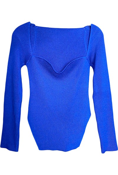 Peighusill Düz Renk Kazak - Mavi (Yurt Dışından)