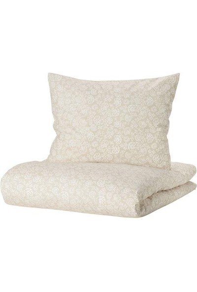 IKEA Çift Kişilik Nevresim Takımı Pamuklu 240 x 220 cm Meridyendukkan Bej Beyaz-Desenli Çarşafsız IKEA Çift Kişilik Nevresim Takımı Pamuklu 240 x 220 cm Meridyendukkan Bej Beyaz-Desenli Çarşafsız