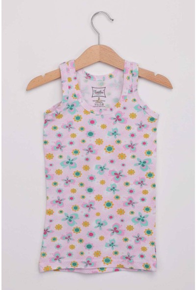 Tutku Elastan Geniş Askılı Güneş Desenli Kız Çocuk Atlet | Pembe Tutku Elastan Geniş Askılı Güneş Desenli Kız Çocuk Atlet | Pembe