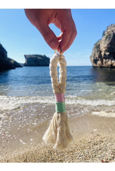 Daphne Store Pamuk İp Halkalı Turkuaz-Pembe Detaylı Kadın Anahtarlık Daphne Store Pamuk İp Halkalı Turkuaz-Pembe Detaylı Kadın Anahtarlık