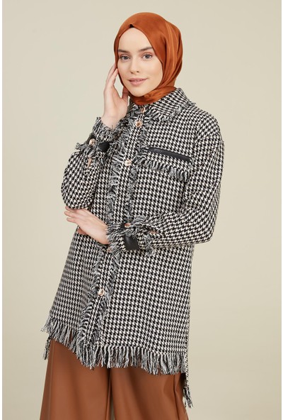 SETRMS Siyah Renk Geçişli Düğme Detaylı Tüvit Kap 2213145