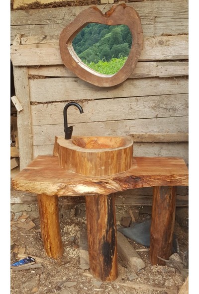 Tumas Ahşap Doğal Kütük Lavabo Tumas Ahşap Doğal Kütük Lavabo