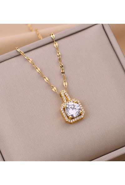 Abbsee Pırlanta Işıltılı Baget 0,24 Karat Zirkon Taş Kolye Abbsee Pırlanta Işıltılı Baget 0,24 Karat Zirkon Taş Kolye