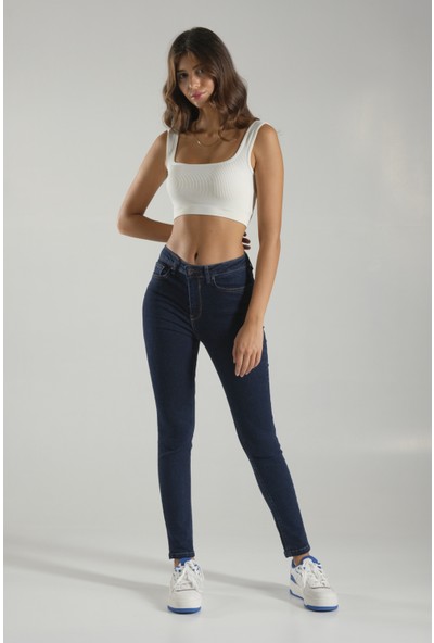 Abbra Kadın Dark Skinny Jean