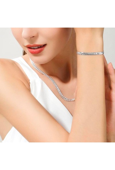 Abbsee 925A Gümüş Kolye Bileklik Set Abbsee 925A Gümüş Kolye Bileklik Set