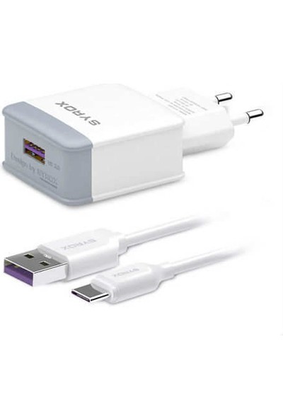 Syrox EU_32_VESTEL Venus Z10 Uyumlu Type-C Girişli Hızlı Şarj Cihazı Seti Adaptör+Kablo Q32 3.0 Amper Syrox EU_32_VESTEL Venus Z10 Uyumlu Type-C Girişli Hızlı Şarj Cihazı Seti Adaptör+Kablo Q32 3.0 Amper