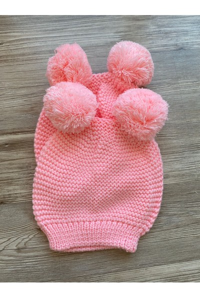 Trend Bebek Çift Ponponlu Triko Bere