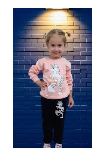 Pony Desenli %100 Pamuk Pijama Takımı-Pembe-Unicorn Pony Desenli %100 Pamuk Pijama Takımı-Pembe-Unicorn