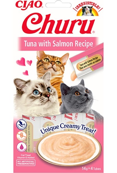 Ciao Churu Cream Ton Balıklı ve Somonlu Kedi Ödül Kreması 4 x 14 gr Ciao Churu Cream Ton Balıklı ve Somonlu Kedi Ödül Kreması 4 x 14 gr