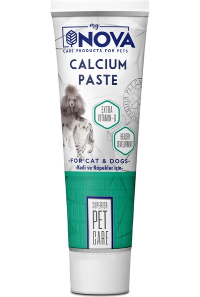 Nova Calsium Kedi ve Köpekler Için Mineral Destekleyici PASTE100GR Nova Calsium Kedi ve Köpekler Için Mineral Destekleyici PASTE100GR