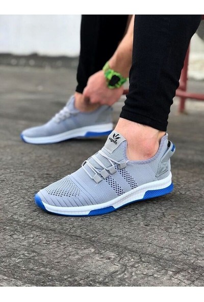 Pabucmarketi Gri Mavi Erkek Spor Ayakkabı