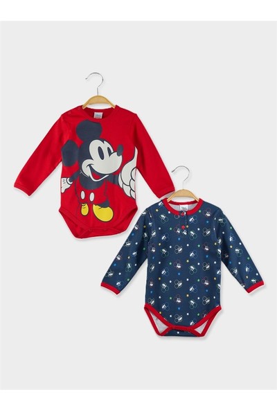 Mickey Mouse Lisanslı Erkek Bebek 2'li Uzun Kol Body 19952 Mickey Mouse Lisanslı Erkek Bebek 2'li Uzun Kol Body 19952