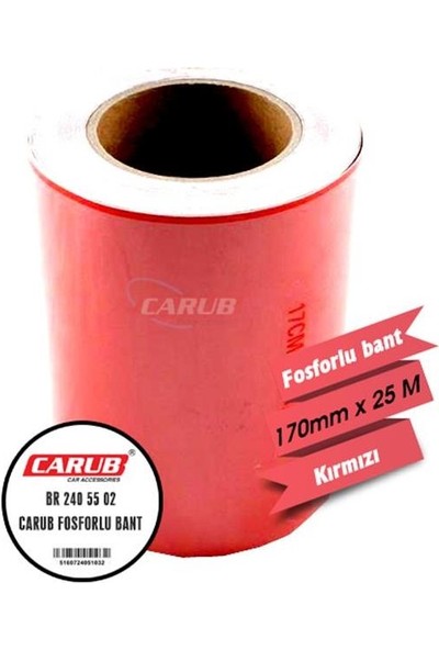 Carub Fosforlu Bant 17Cmx25M Kırmızı Br2405502 Carub Fosforlu Bant 17Cmx25M Kırmızı Br2405502