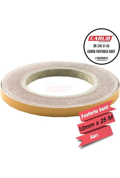 Carub Fosforlu Bant 1Cmx25M Sarı Br2405103 Carub Fosforlu Bant 1Cmx25M Sarı Br2405103
