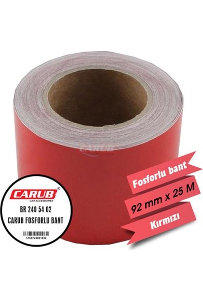 Carub Fosforlu Bant 9,2Cmx25M Kırmızı Br2405402