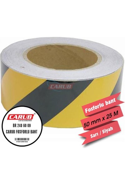 Carub Fosforlu Bant Çapraz 5Cmx25M Sarı-Siyah Br2406009 Carub Fosforlu Bant Çapraz 5Cmx25M Sarı-Siyah Br2406009
