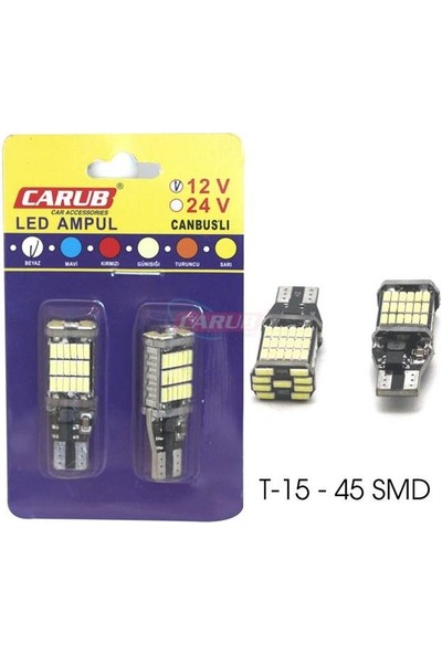 Carub Ampul 12V T15 43W 45 Smd Cambus Beyaz Br0405564 Carub Ampul 12V T15 43W 45 Smd Cambus Beyaz Br0405564