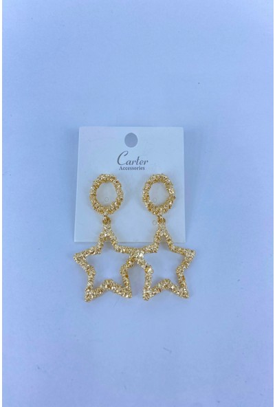 Carter Accessories Parıltılı Yıldız Detaylı Sallantılı Küpe