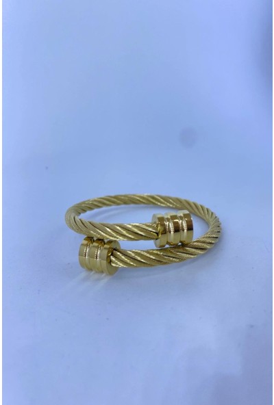 Şehzade Bey Aksesuar Çelik Gold Burgulu Bileklik