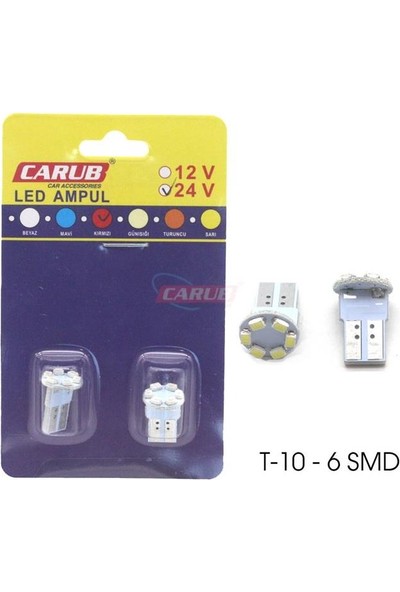 Carub Ampul 24V T-10 6 Smd Fiber Kırmızı Br0400219 Carub Ampul 24V T-10 6 Smd Fiber Kırmızı Br0400219