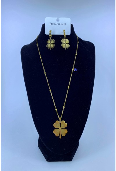 Şehzade Bey Aksesuar Çelik Yonca Küpe Seti