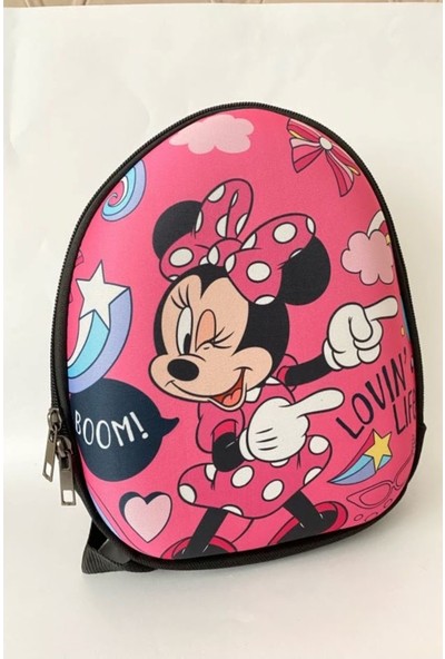 Şehzade Bey Aksesuar Tek Gözlü 3D Kabartmalı Minnie Mouse Kız Çocuk Kreş Anaokulu ve Günlük Sırt Çantası