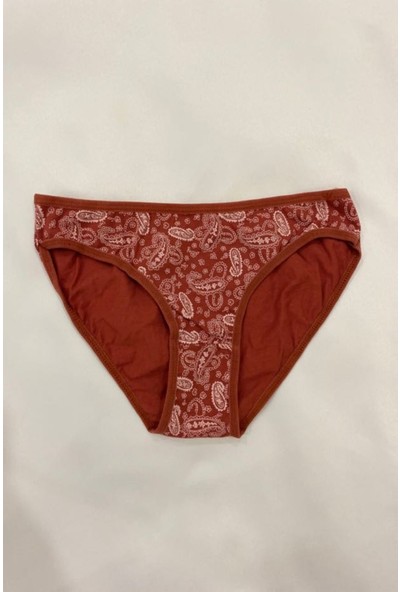 Kiremit Rengi Desenli Kadın Külot