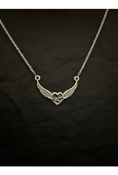 Daily Fashion Siyah Kalp Kanadı Anime Gothic Kolye Daily Fashion Siyah Kalp Kanadı Anime Gothic Kolye