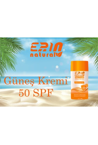 Erin Natural Güneş Kremi 50 Spf 100 ml Erin Natural Güneş Kremi 50 Spf 100 ml