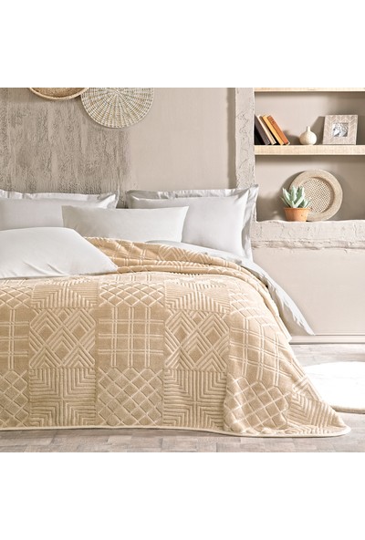 Yataş Bedding Nova Çift Kişilik Emboss Battaniye - Gri