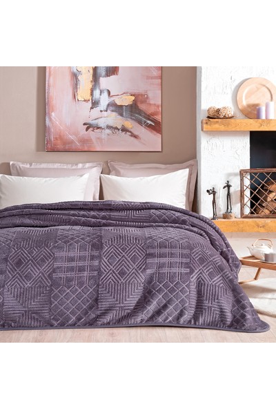 Yataş Bedding Nova Çift Kişilik Emboss Battaniye - Gri