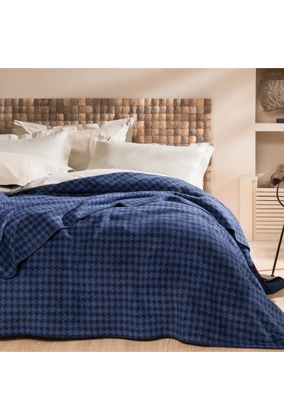 Yataş Bedding Sandro Tek Kişilik Pamuk Battaniye - Mavi Yataş Bedding Sandro Tek Kişilik Pamuk Battaniye - Mavi