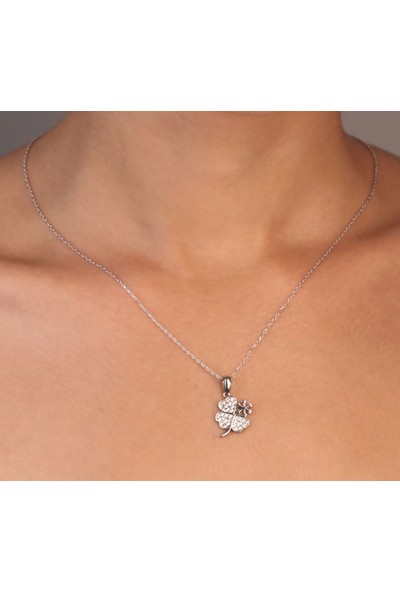 Tahal Kuyumculuk Yonca Gümüş Kolye
