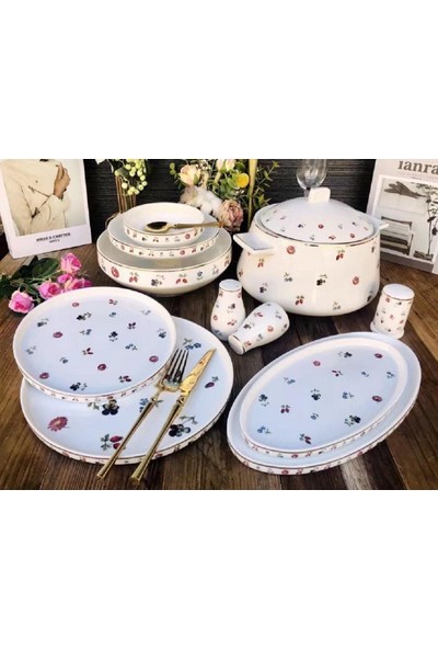 Alya Maison Alyamaison Garden 60 Parça Bone Chına Yemek Takımı