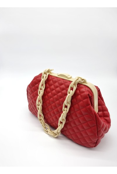 Flamingo Kemik Burslu Orta Boy El Çantası Flamingo Kemik Burslu Orta Boy El Çantası