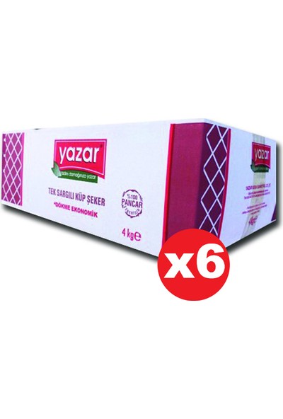 Yazar Tek Sargılı Kesme Küp Şeker 6 x 4 kg Yazar Tek Sargılı Kesme Küp Şeker 6 x 4 kg