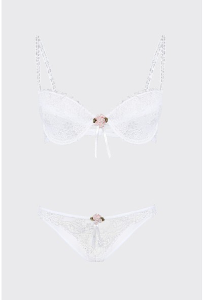 Nbb Beyaz Çıkarılabilir Destekli Sütyen Külot Takımı