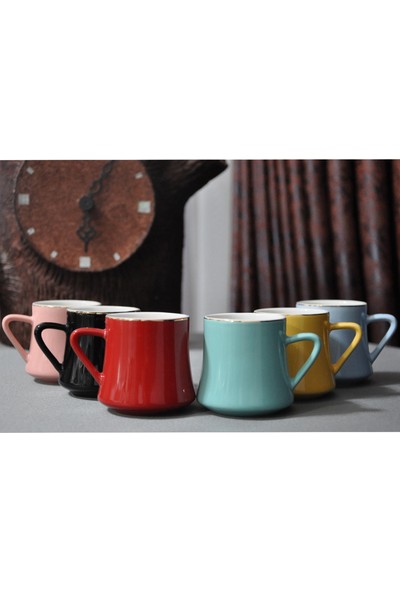 Gönül Fincan Takımı Renkli Porselen