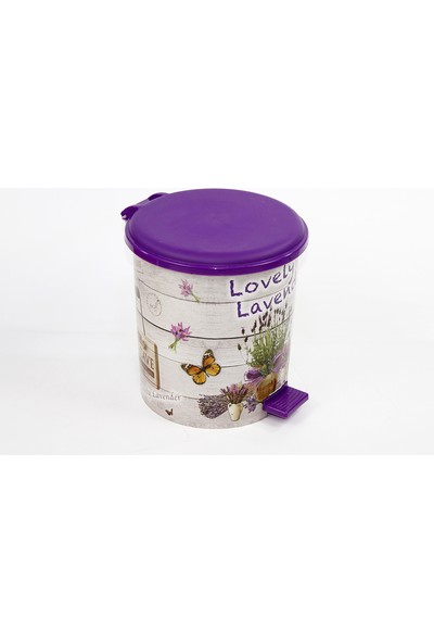 Topçu Plastik Desenli Pedallı Çöp Kovası 22 Lt T2218